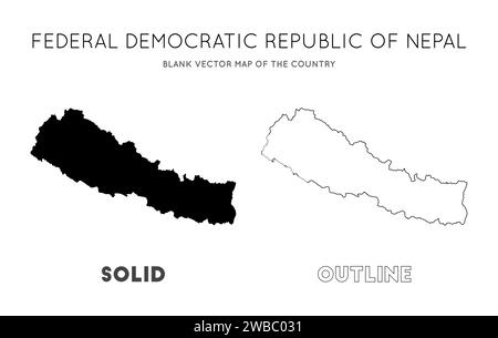 Nepal map. Borders of Nepal for your infographic. Vector country shape ...