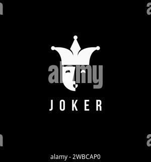 minimalist Joker / jester hat logo icon vector template on white ...