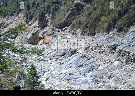 Kedarnath valley view after disaster in Uttarakhand India. In June 2013 ...