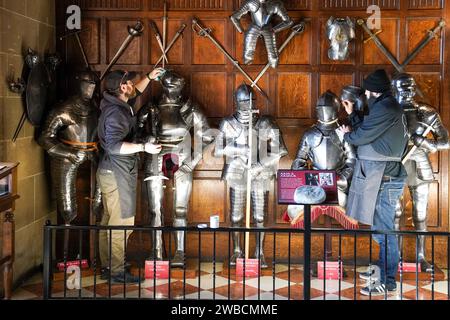 Historical entertainers Sam Wall (left) and James Tanton polish and ...