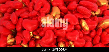 background filled with 3D hearts stacked on top of each other ...