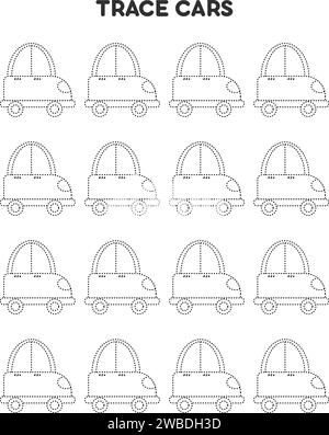 Trace and color for kids, car vector Stock Vector Image & Art - Alamy