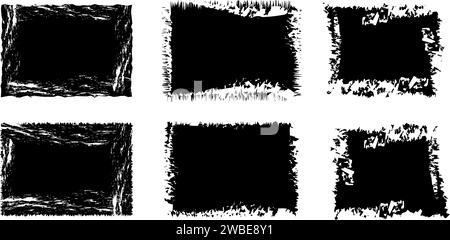 Zig zag edge square and circle shapes collection. Jagged patches set ...