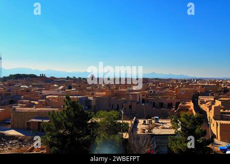 City view from NarIn Castle, Meybod, Iran. Narin castle was built 2,000 ...