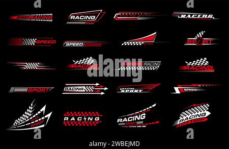 Racing white and red decals Stock Vector Image & Art - Alamy