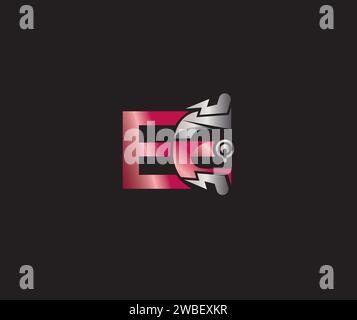 EE letter Electric Energy abstract Technology logo with creative Design ...