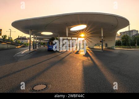 Sunset bus station, Pforzheim, Germany Stock Photo - Alamy