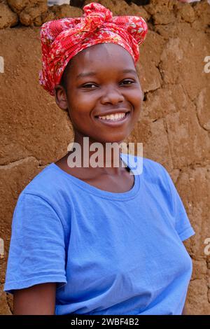 Zimbabwe, Matabeleland North, village near Hwange, traditional house ...