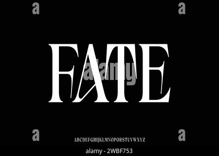 Decorative sharp serif alphabet display font vector illustration Stock ...