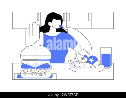 Say no to junk food isolated cartoon vector illustrations Stock Vector ...