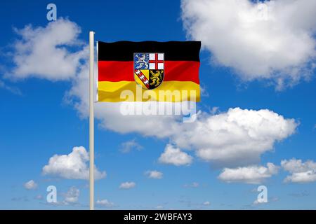 The flag of Saarland, national flag, studio Stock Photo - Alamy
