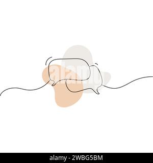 Speech bubbles, one line drawing vector illustration Stock Vector Image & Art - Alamy