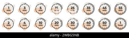 40 seconds Countdown Timer icon set. time interval icons. Stopwatch and time measurement. Stock ...