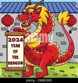 2024 Year of the Dragon Cartoon Colored Clipart Stock Vector Image ...