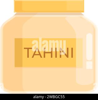 Tahini cream icon cartoon vector. Cooking asian paste. Plate food ...
