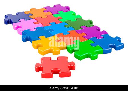 Autism symbol multicolored jigsaw puzzle isolated on white background ...