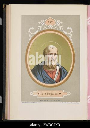 An 1879 engraving of Pope Sixtus II, who was was pontiff from AD257 to ...