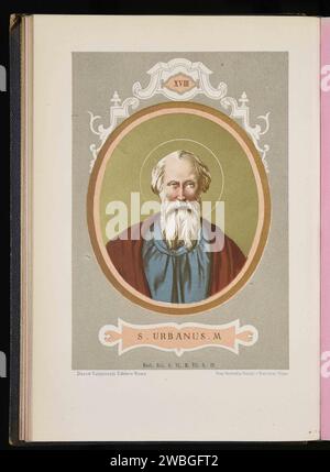 An 1879 engraving of Pope Urban I who was pontiff from AD222 to AD230 ...