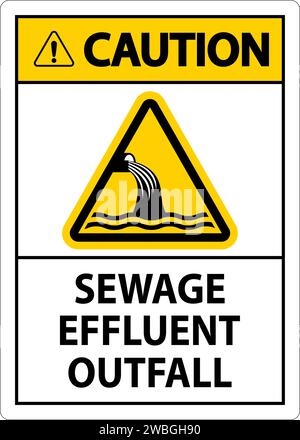 Water Safety Sign Caution - Sewage Effluent Outfall Stock Vector Image ...