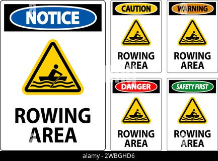 Water Safety Sign Warning - Rowing Area Stock Vector Image & Art - Alamy