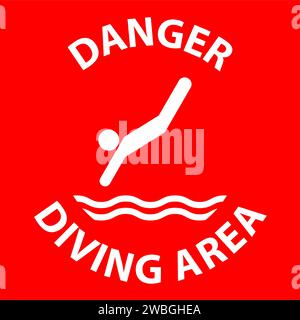 Water Safety Sign Danger - Diving Area Stock Vector Image & Art - Alamy