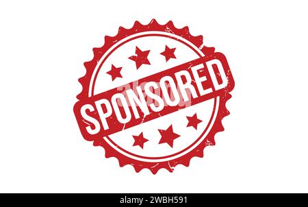 Sponsored Stamp. Red Sponsored Rubber grunge Stamp Stock Vector Image ...