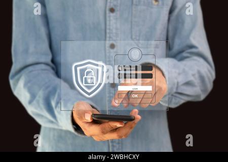 User authentication system with username and password cyber security ...