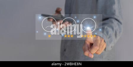 customers rate service provider satisfaction through an application ...
