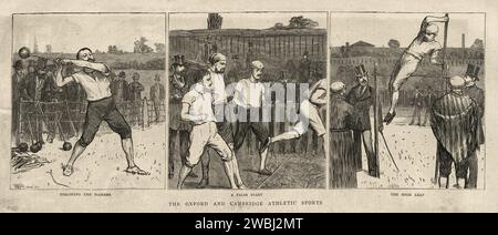 Vintage illustration of The Hammer throw, Running flase start, High ...