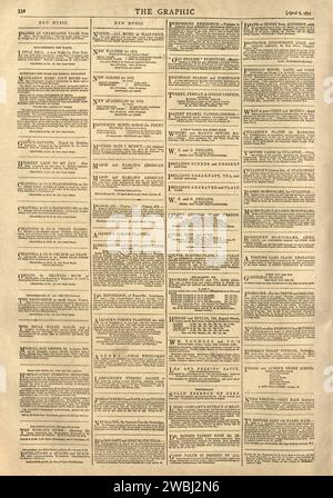 Old newspaper page, 1870s, adverts and notices, 19th Century, new music ...