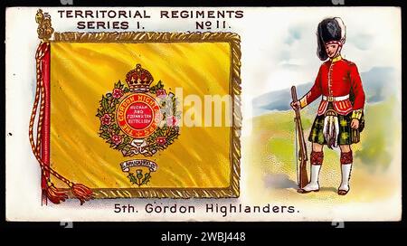 Gordon Highlanders - Vintage Cigarette Card Silk Illustration Stock ...