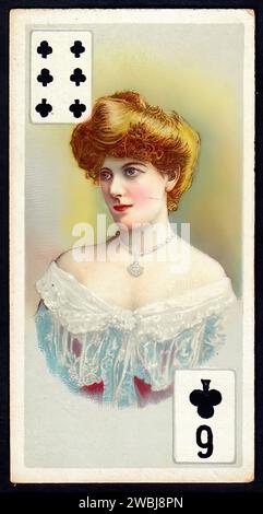 Beauties Playing Cards, 3 of Clubs - Vintage Cigarette Card ...