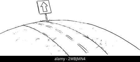 Road Going Forward and Your Way , Vector Cartoon Illustration Stock ...