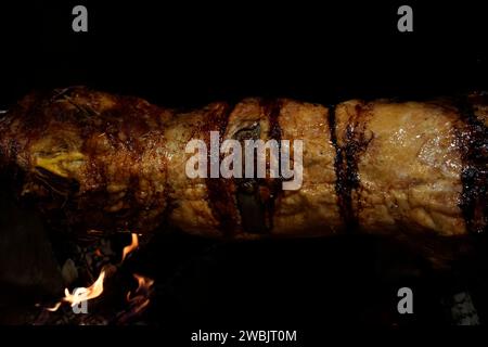 Cooking turkish roasted lamb Muslims Traditional holiday food Stock ...