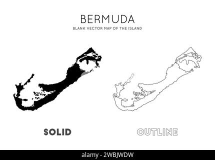 Vector map of Bermuda. High detailed country map with division, cities ...