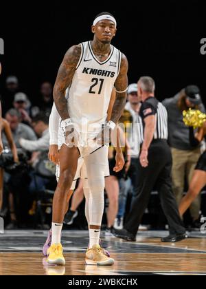January 10, 2024: UCF Knights guard Shemarri Allen (2) drives around ...