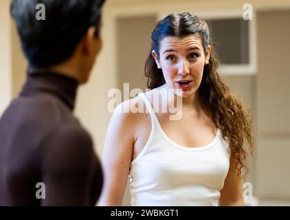 Caleb Lagayan and Jenna Dearness-Dark recording West End New Friends ...