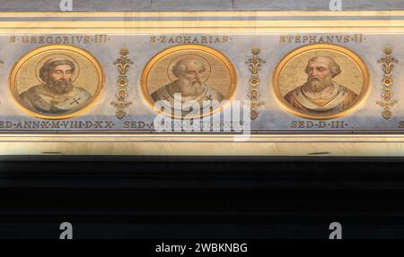 Pope Stephen II (III) in Paris asking Pepin the Short for help against ...