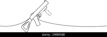 Modern grenade launcher one line continuous drawing. Various modern ...