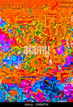 Abstract art background. Oil on canvas. Warm colors. Soft brushstrokes ...