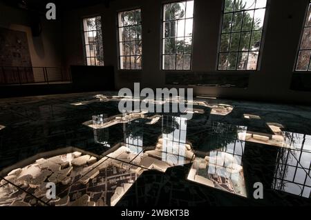 The giant marble map (Forma Urbis Romae) of the ancient Rome is shown ...