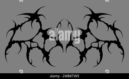 Cyber sigilism wings. Neo tribal gothic style tattoo Stock Vector Image ...