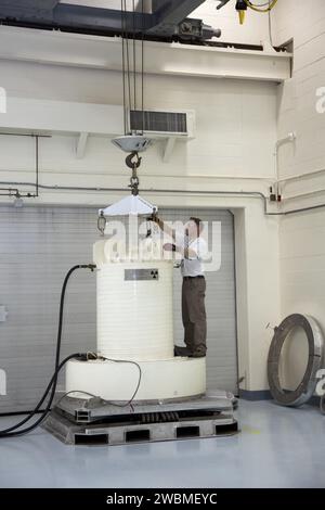 KENNEDY SPACE CENTER, FLA. - A shipping container housing part of the ...