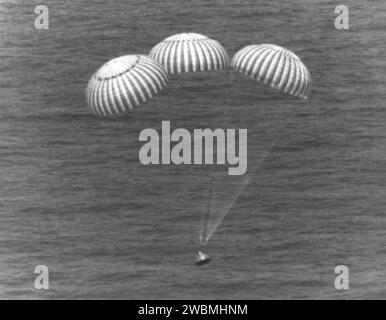 The ASTP Apollo Command Module splashed down in the Pacific Ocean west ...