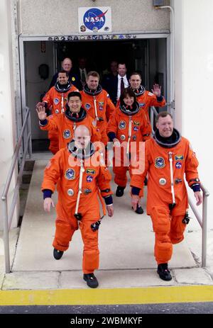 The space shuttle Endeavour crew, top row from left, commander Chris ...