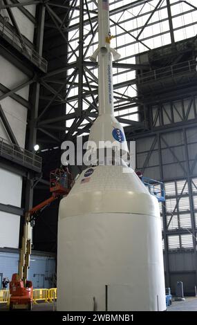 CAPE CANAVERAL, Fla. – A mockup of the Launch Abort System, or LAS, is ...