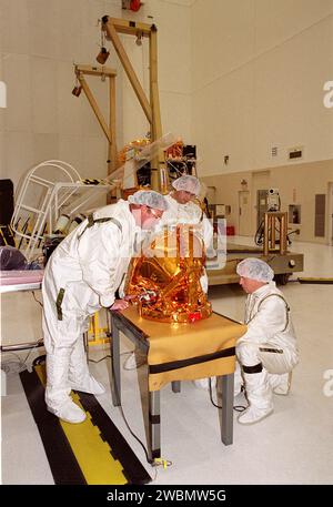 The Gamma Ray Spectrometer (GRS) is installed by technicians on the ...