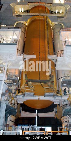 The redesigned External Tank is positioned in the Vehicle Assembly ...
