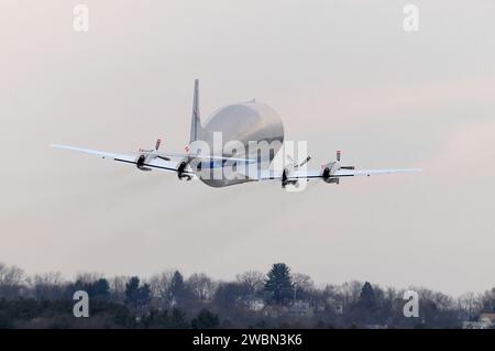 NASA's Super Guppy transport plane transports the Exploration Flight ...