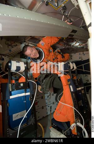 NASA astronaut Nicholas Patrick, STS-130 mission specialist, doing ...